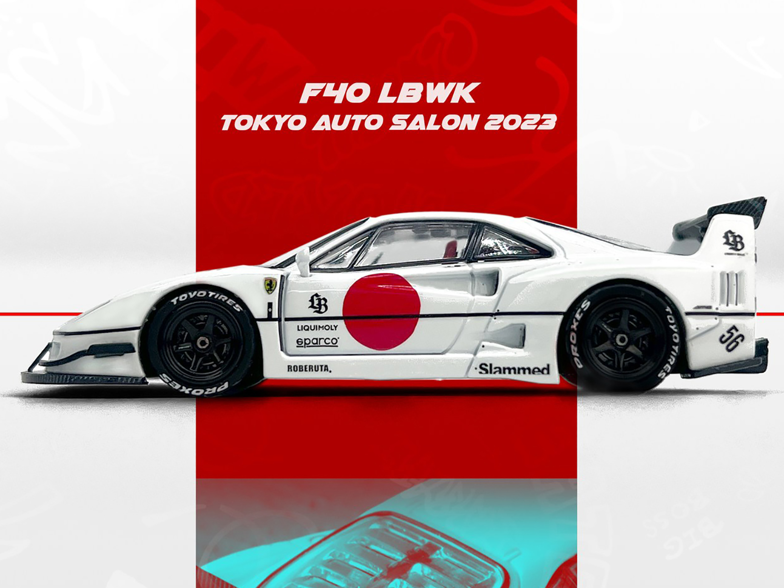 LBWK (Liberty Walk) F40 White with Graphics "Tokyo Auto Salon 2023" 1/ ...
